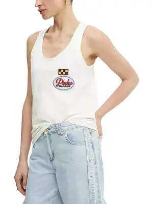 Pinko Logo-appliqué Tank Top - White