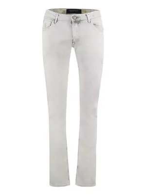 HANDPICKED Orvieto Slim-cut Jeans - Grey