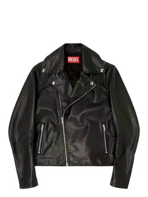DIESEL L-eo-wrd Leather Jacket - Black