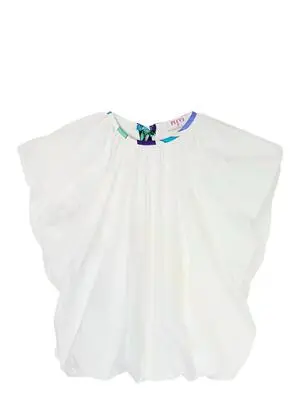Emilio Pucci Printed-neckline Voluminous Top - White