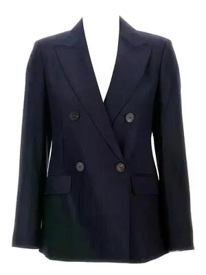 Max Mara Pinstripe Double-breasted Jacket - Blue
