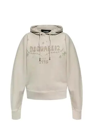 Dsquared2 Graphic Drawstring Hoodie - Grey