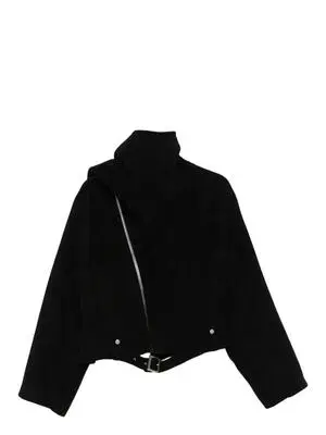Rick Owens Cropped Flight Biker Jacket - Black