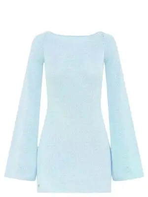 ASTA RESORT Audette Backless Mini Dress - Blue