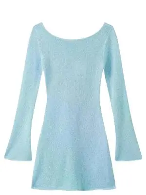 ASTA RESORT Maya Long-sleeve Mini Dress - Blue