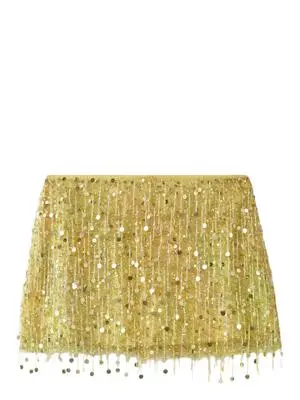 ASTA RESORT Yasmin Beaded Mini Skirt - Yellow
