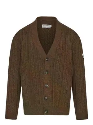 MAISON MARGIELA Ribbed V-neck Cardigan - Brown