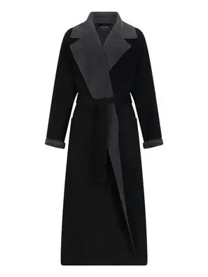 Fabiana Filippi Notched-lapel Belted Coat - Black