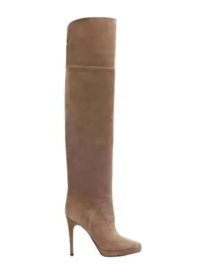Casadei 100mm Suede Over-the-knee Stiletto Boots - Brown