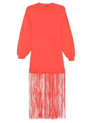 SIMONMILLER Wallis Fringed Dress - Red