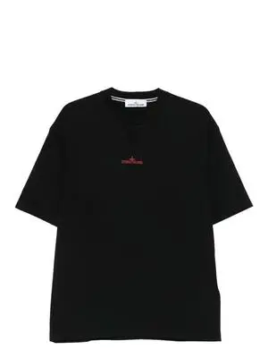 Stone Island Logo-embroidered T-shirt - Black