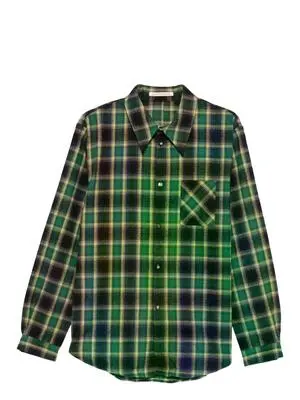 INDIVIDUAL SENTIMENTS Plaid Long-sleeved Shirt - Green