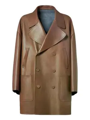 FENDI Double-Breasted Lambskin Coat