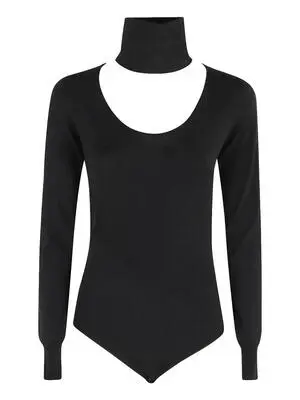 Erika Cavallini Diva Cut-out Roll-neck Bodysuit - Black