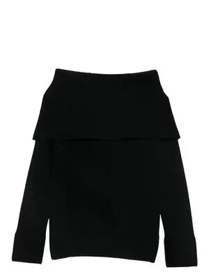 GRAN SASSO Off-shoulder Cashmere Sweater - Black