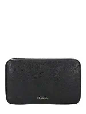 Michael Kors Grained Texture Zip Makeup Bag - Black