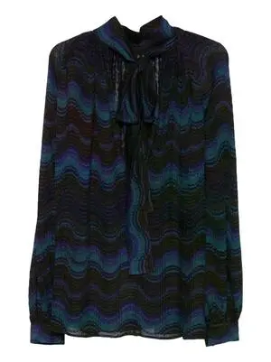 Missoni Patterned Tie-neck Blouse - Blue