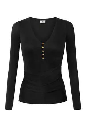 Elisabetta Franchi V-neck Blouse - Black