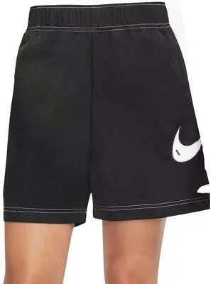 Nike Swoosh High-waisted Loose Shorts - Black