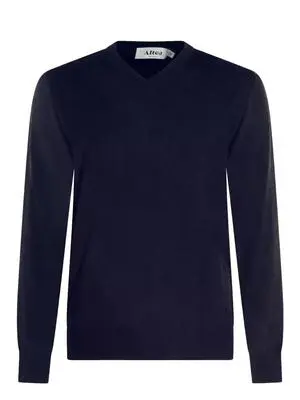 Altea Virgin Wool V-neck Sweater - Blue