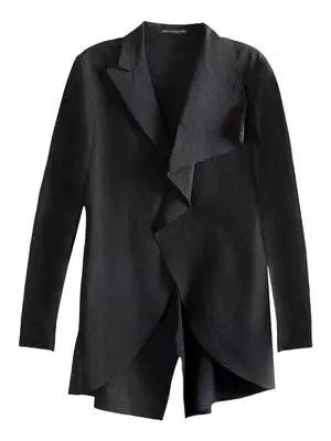 Yohji Yamamoto Ruffled-detail Jacket - Black