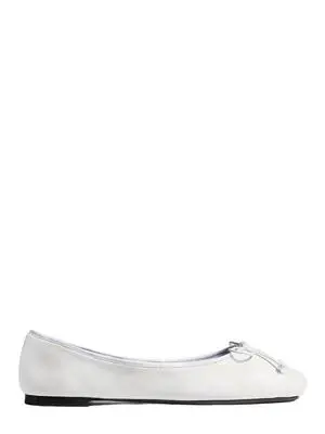 Khaite Leather Bow Ballerina - White
