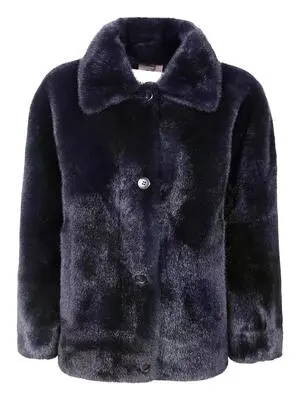 VALENTINI 1972 Buttoned Faux-fur Jacket - Blue
