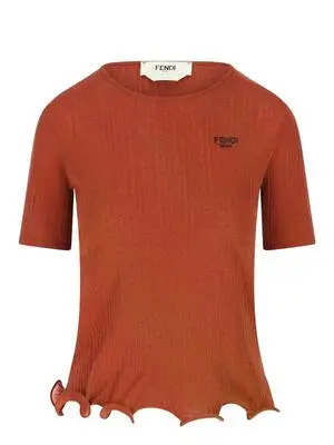 Fendi Ruffled T-shirt - Orange