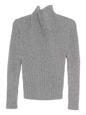 Victoria Beckham Ribbed Roll-neck Sweater - Grey