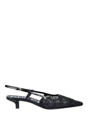 Gucci 35mm Crystal Slingback Pumps - Black