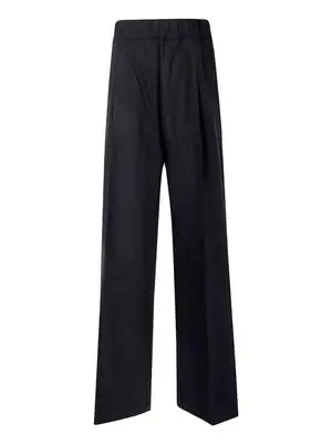 SEMICOUTURE Pleat-detail Wide Leg Trousers - Black