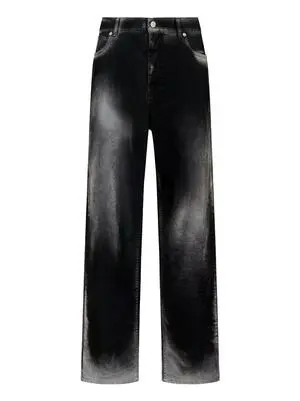 Marni Faded Wide-leg Jeans - Black