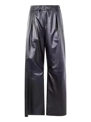 SEMICOUTURE Pleat-detail Wide-leg Trousers - Black