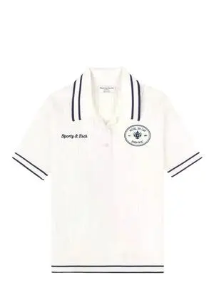 SPORTY & RICH Cable-knit Polo Shirt - White