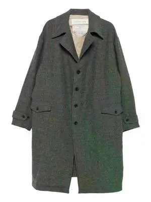 A TENTATIVE ATELIER Checked Button-up Coat - Grey