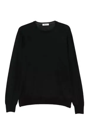 GIUUNO Crew-neck Panelled Sweater - Black