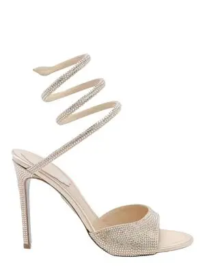 Rene Caovilla 105mm Crystal-embellished Sandals - Metallic