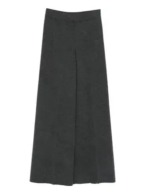 GRAN SASSO Wool Wide-leg Trousers - Grey