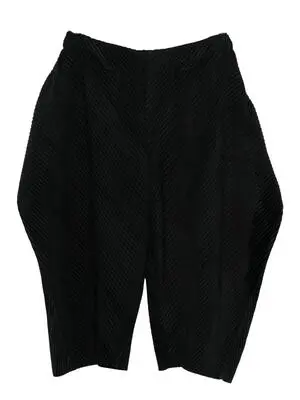 Issey Miyake Cropped Wide-leg Trousers - Black