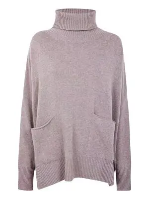 MA'RY'YA Two-pocket Roll-neck Sweater - Neutrals