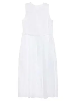 JIL SANDER Pleated Cotton Dress - White