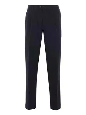 Eleventy Pleated Straight-leg Trousers - Blue