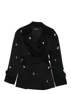 David Koma Embellished Belted Jacket - Black