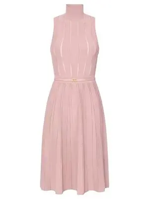 Elisabetta Franchi High-neck Midi Dress - Pink