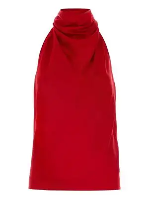 Stella McCartney Halterneck Satin Top - Red