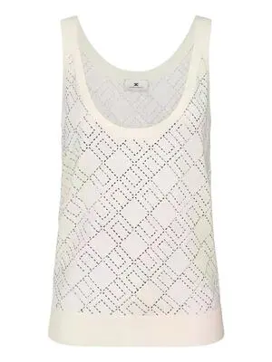 Elisabetta Franchi Embroidered Sleeveless Tank Top - Neutrals