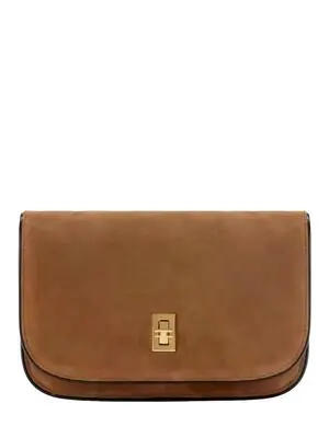 Elisabetta Franchi Chain-strap Suede Crossbody Bag - Brown