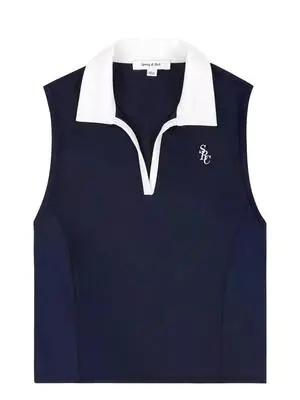 SPORTY & RICH Src Sports Collared Sleeveless Top - Blue