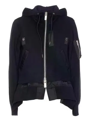 Sacai Zip-up Hooded Jacket - Black