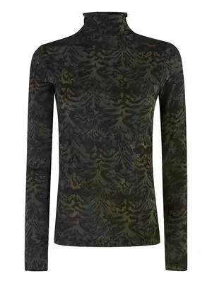 Ulla Johnson Patterned Roll-neck Top - Black